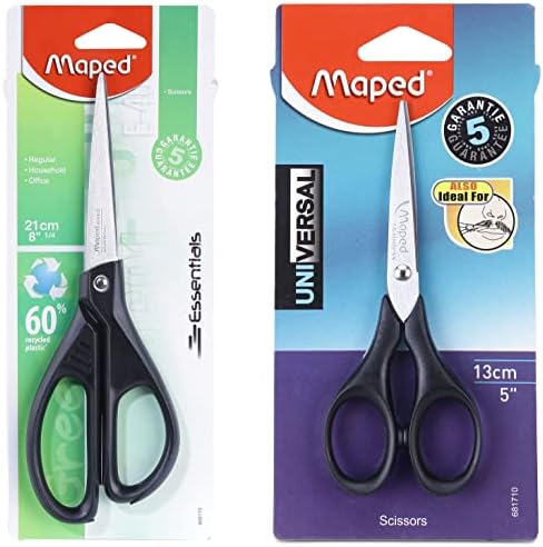 Maped Essential 21cm Scissor & Maped Universal Scissors (Black ...
