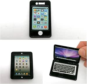 Amazon.com: Mini Alloy Computer Doll House Figurines Decor Crafts ...