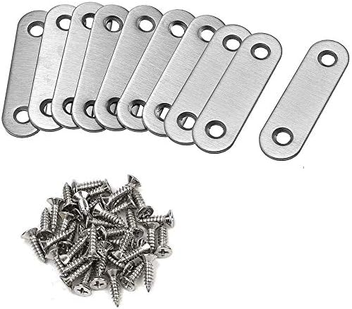 Edelstahl Flachverbinder,10 Stück Edelstahl Flache Ecke Bracket Brackets 2 Löcher Heavy Duty ...