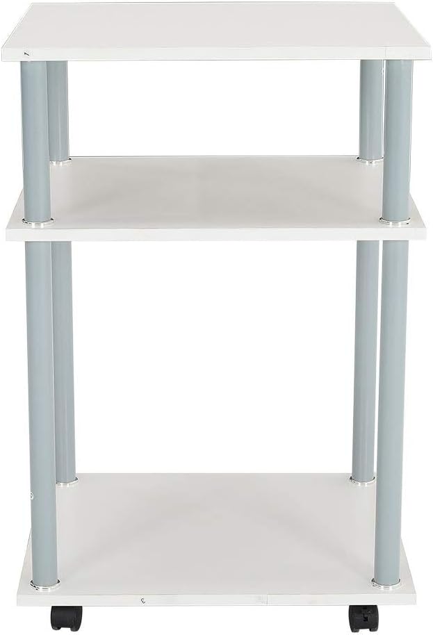 Under Desk Printer Stand, Printer Cart with 2 Tier Storage, Computer ...