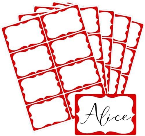 Amazon.com: Red Name Tag Stickers,2"x 3" Valentine's Day Gift Tag ...