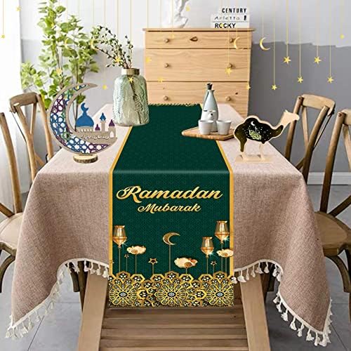 Ramadan Mubarak Table Runner Table Decorations - Linen Ramadan Mosque ...