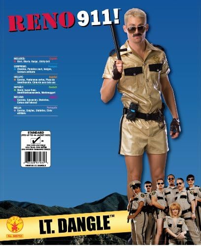 Amazon.com: Reno 911 Deluxe Lt.Dangle Costume, Gold, Standard ...
