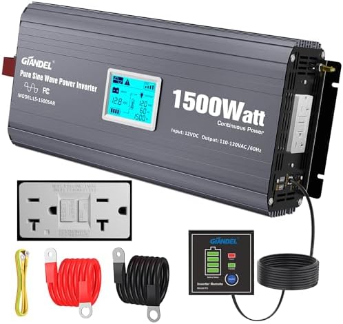 Amazon.com: GIANDEL 1500 Watt Pure Sine Wave Power Inverter with UL458 ...