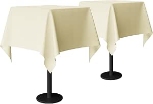 Amazon.com: Winwingo 54x54 Square Table Cloth - 2 Pack Beige Washable ...
