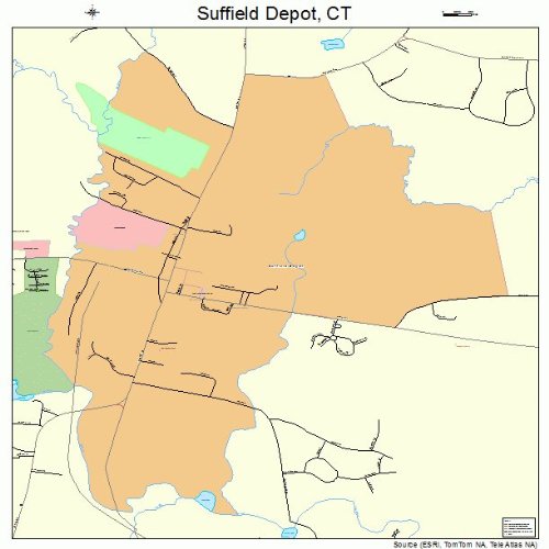 Large Street & Road Map of Suffield Depot, Connecticut CT - Printed ...