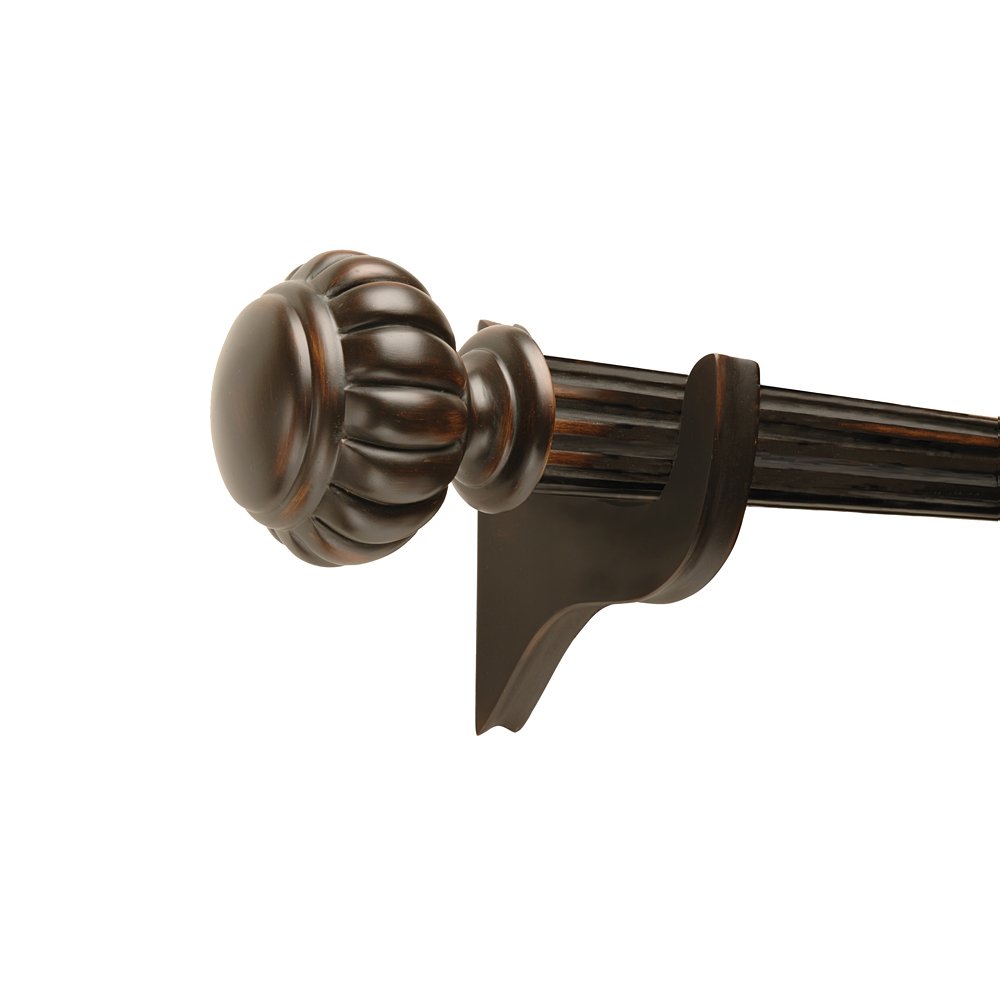 Buy Designer Hardware Maya 4-Feet Single Drapery Rod Set in Walnut ...