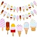 Amazon.com: Leinuosen 2 Pack Ice Cream Bar Banner Ice Cream Banner Ice ...