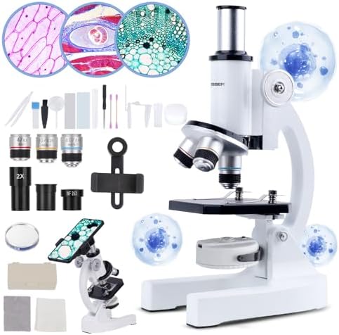 Amazon.com: Microscope for Kids Beginner, 40X-2000X Kids Microscope Kit ...