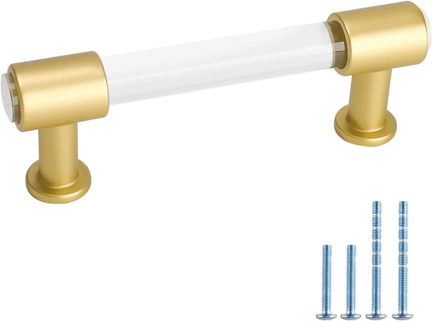 Peaha 25 Pack Acrylic Drawer Pulls 3 Inch Gold Cabinet Handles Clear ...