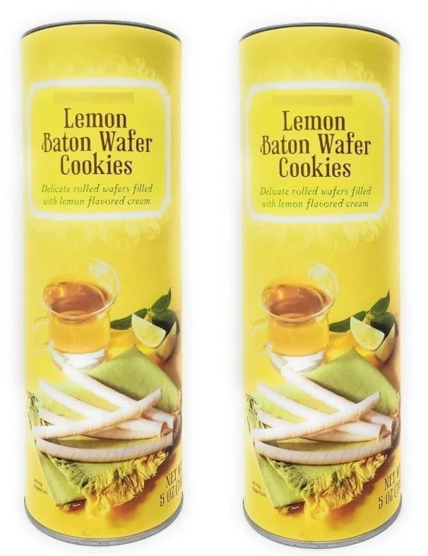 Amazon.com: Lemon Baton Wafer Cookies 5oz/142g (Pack of 2) : Grocery ...