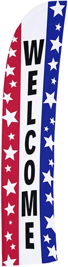 Amazon.com : Welcome Stars Swooper Feather Flag - Great for Dealerships ...