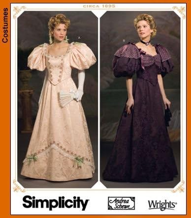 Amazon.com: Simplicity 4078 Sewing Pattern Makes Misses Victorian Gowns ...