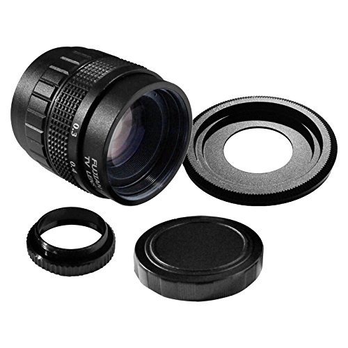 35mm F1.7 CCTV Lens + C Mount Canon EOS M Adapter EOS M2 M3 M10 ...