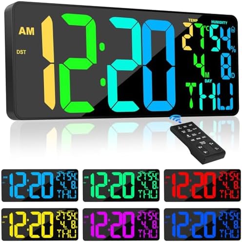 Large Digital LED Clock – Giant 8 Numeral Red LED Wall Clock with ...