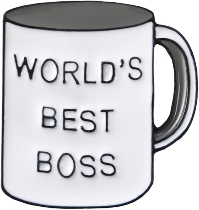 Amazon.com: FOTN Funny Quote Enamel Pin World's Best Boss Mug Shape ...