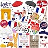 Amazon.com: 40pcs France Photo Booth Props, Htabiol French Photo Booth ...