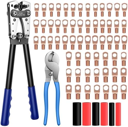 Battery Cable Lug Crimping Tool Kit Includes Electrical Lug Crimper AWG ...