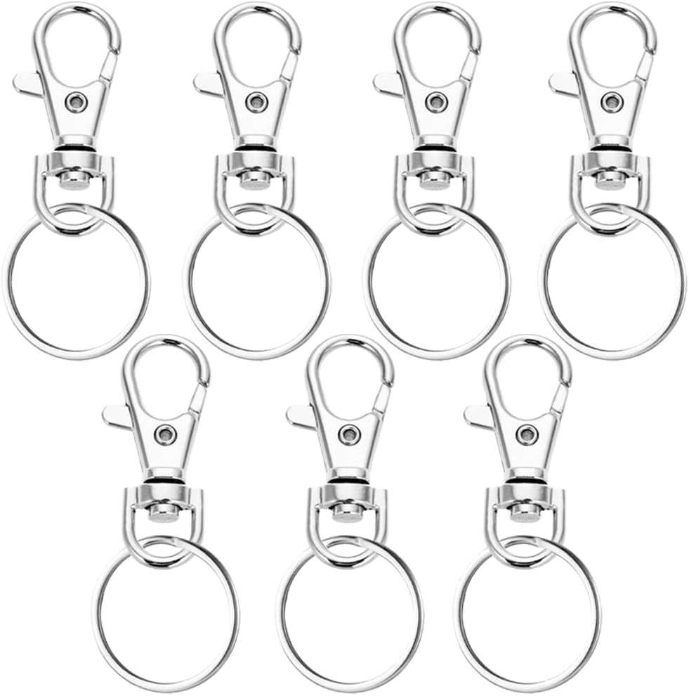 12 Pcs Key Rings with Swivel Lobster Clasps, Metal Clips and Key Chain ...