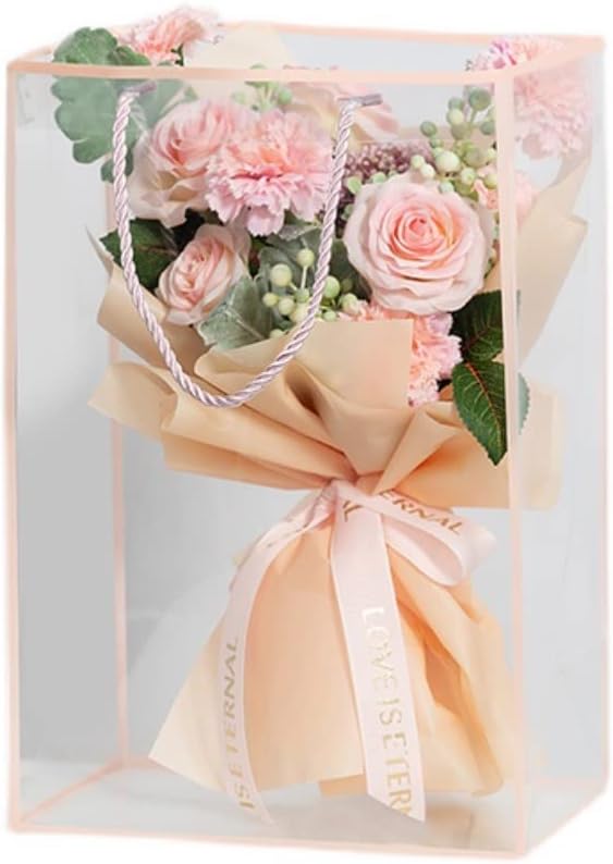 Amazon.com: 10 Pcs Clear Gift Bags With Handles, Reusable Flower ...