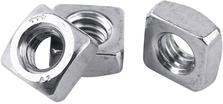 100Pcs M3 DIN557 Metric Thread Square Nuts, S304 Stainless Steel Square ...