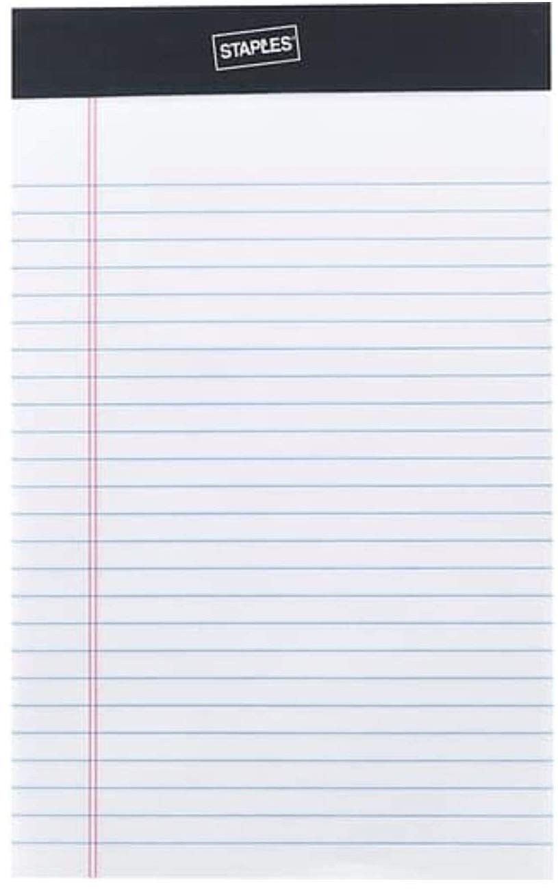 Perforated Notepad, Narrow Ruled, White, 5" x 8", 12/Pack: Amazon.com ...