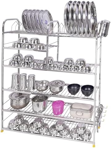 Metalac Wall Mounted Stainless Steel Kitchen Utensils Dish Rack (30x36 ...