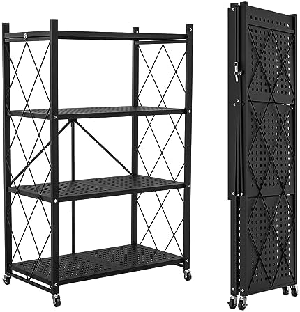 Amazon.com: Organize It All Foldable Metal Rack with Wheels ...