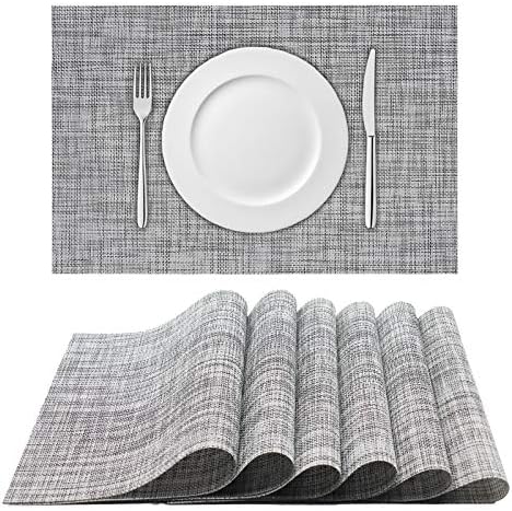 Amazon.com: Placemats Set of 6, Woven Washable Placemats Place Mats for ...