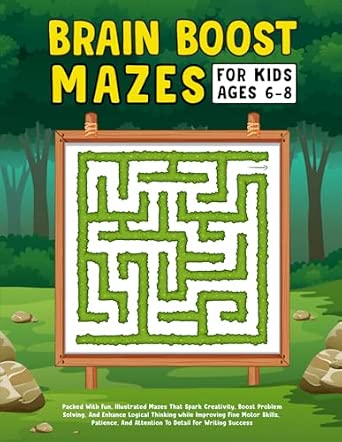 Brain Boost Mazes: 100 Fun Picture Mazes with Progressive Difficulty to ...