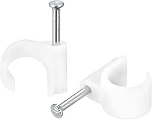 Amazon.com: uxcell Nail in Cable Clips, 80pcs 16mm PE Circle Cable ...