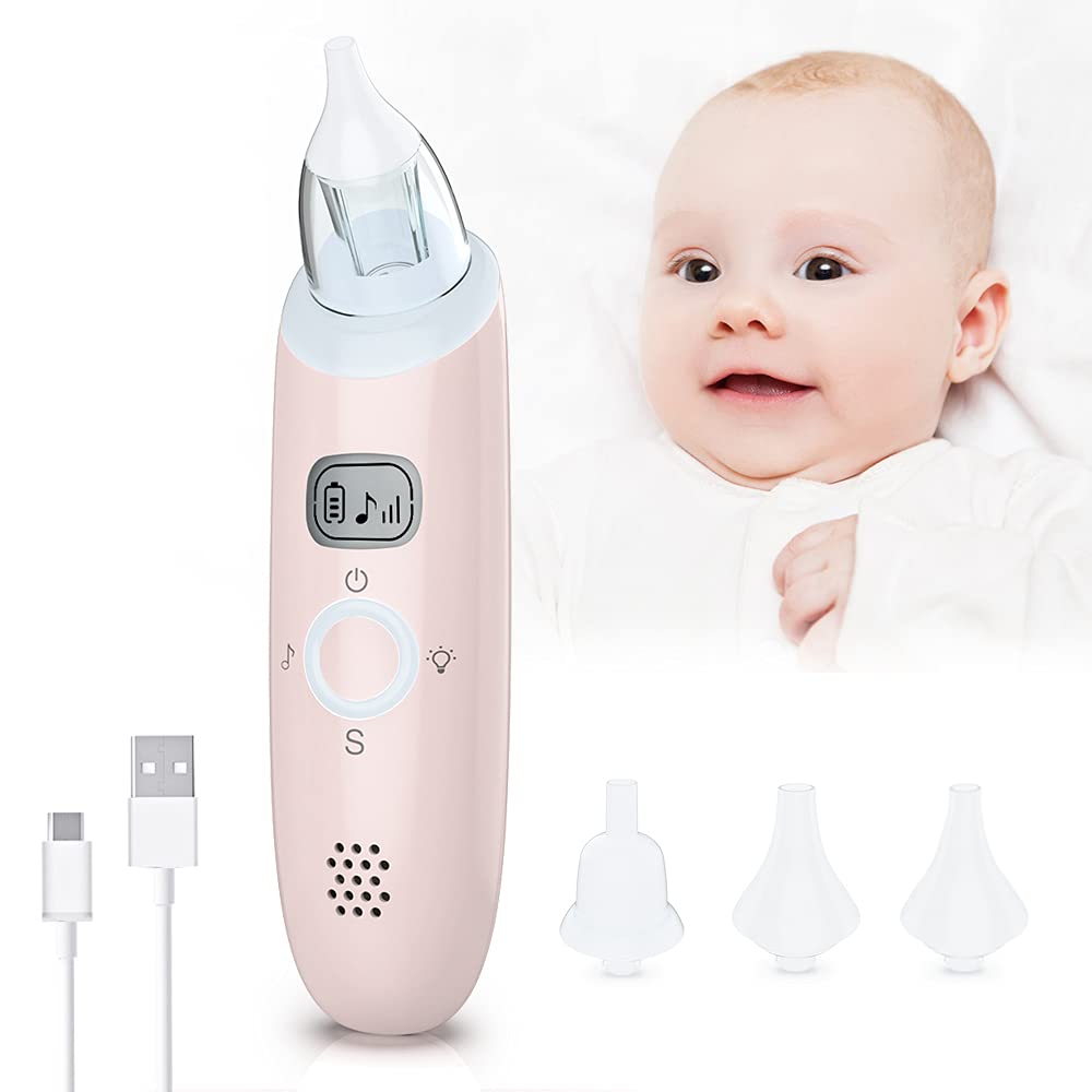 Baby Nasal Aspirator Rechargeable Booger Sucker With 3 Size Of Nose ...