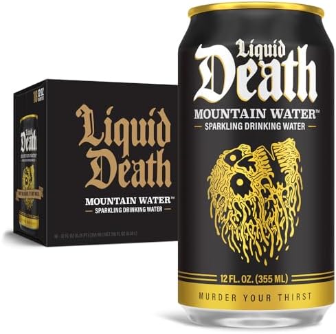 Amazon.com: Liquid Death, Sparkling Mountain Water, 18-Pack (12oz Cans ...