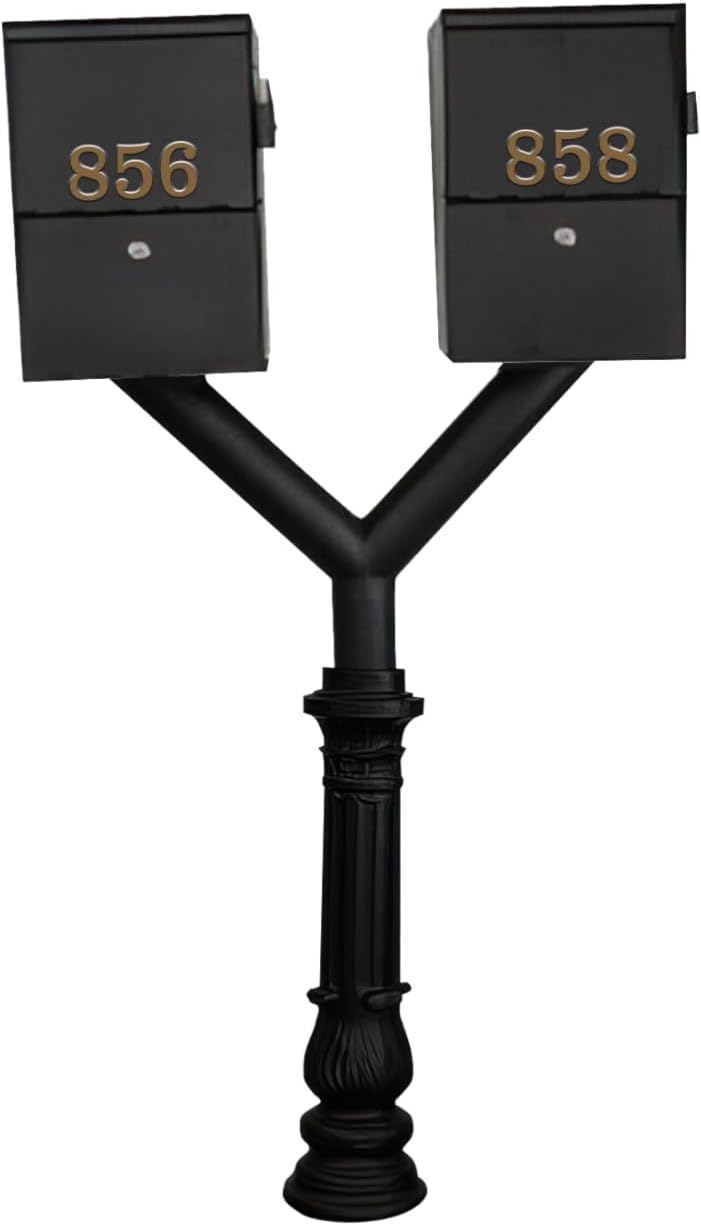 Qualarc PENPST2-700-LS [Black] Penfield Twin Post, with Ornate Base and ...