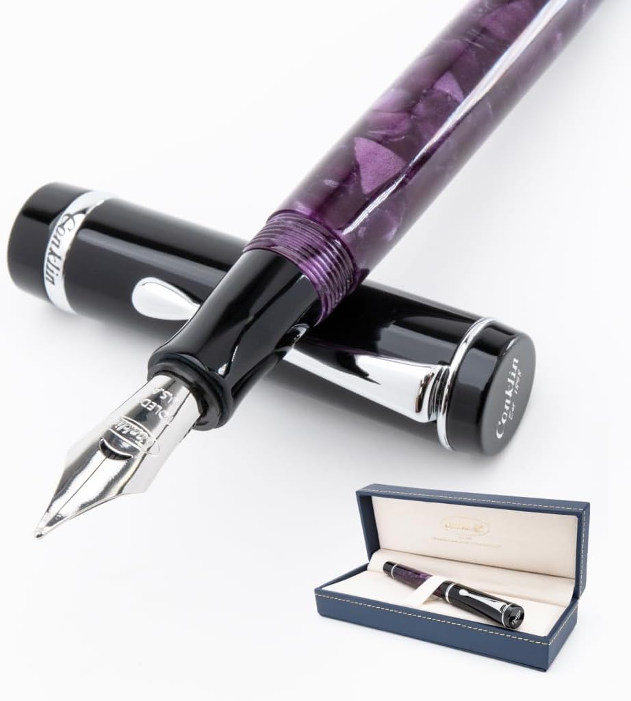 Amazon.com : Conklin Duragraph Fountain Pen (Purple Nights) - Omniflex ...