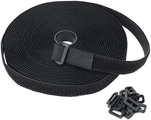 ZEONHEI 10m Adjustable Velcro Straps with 50 Buckles, Free Cut Length ...
