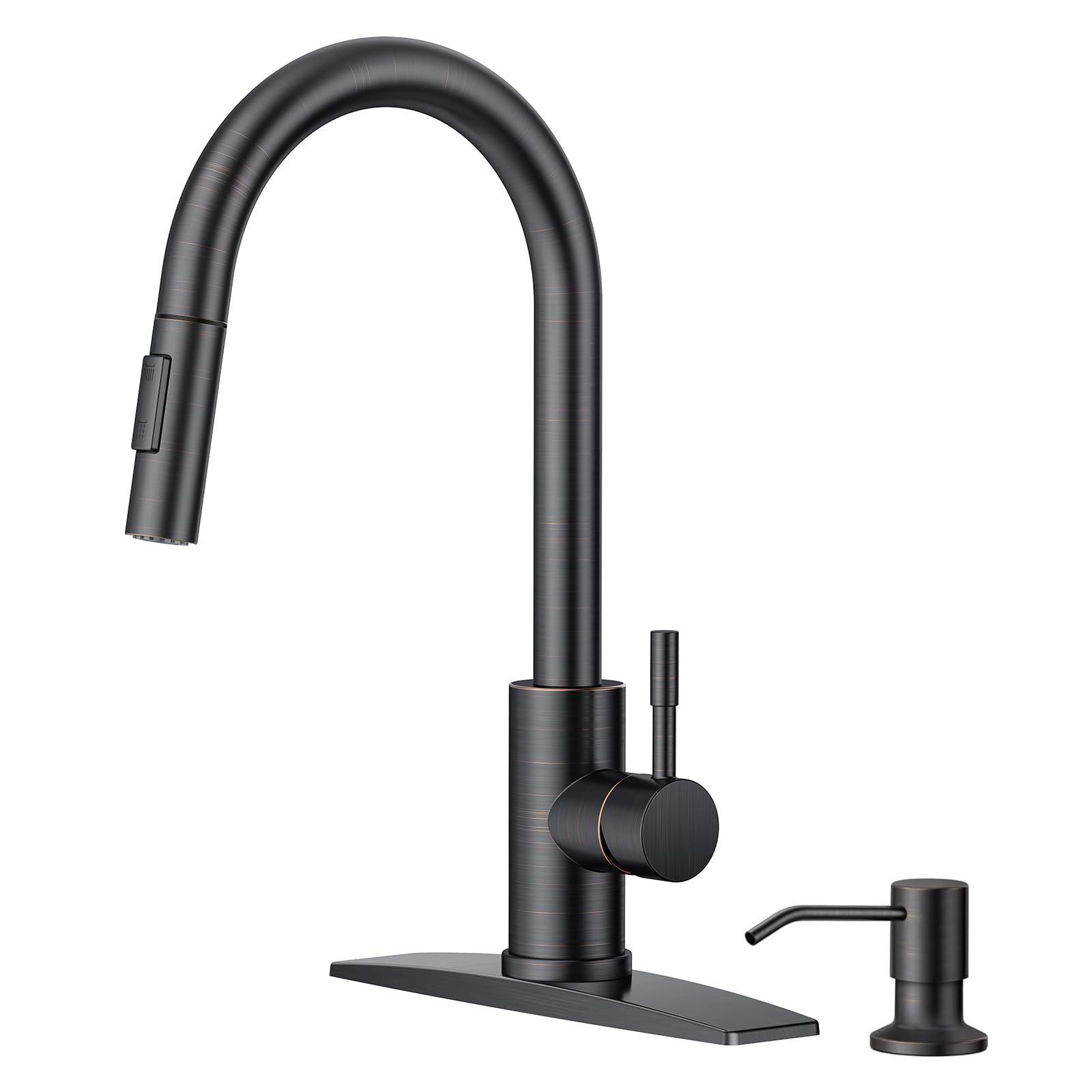 FORIOUS Kitchen Faucet with Soap Dispenser, ORB Kitchen Faucet with ...