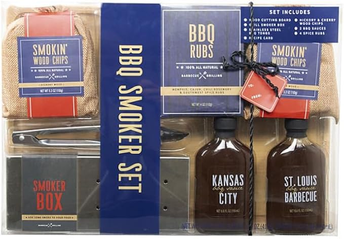 Amazon.com: Ultimate BBQ Smoker Gift Set with Wooden Cutting Board ...