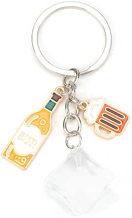 SHTALHST Beer Mug Keychain Funny Keychain for Daily Use Unique Wine Key ...