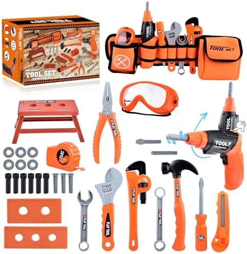 Amazon.com: CASRRA Kids Tool Set Toddlers Tool Kit Kids Toddlers Tool ...