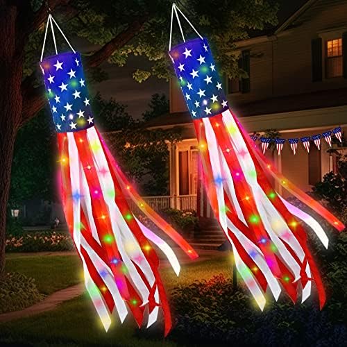 Amazon.com : 3 Pcs Large 70"+60"+40" American Windsock Heavy Duty ...