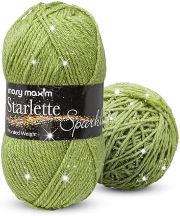 Amazon.com: Mary Maxim Starlette Sparkle Yarn, Medium Worsted Weight ...