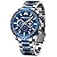 MEGALITH Mens Watches Designer Blue Large Face Analogue Watch for Men ...