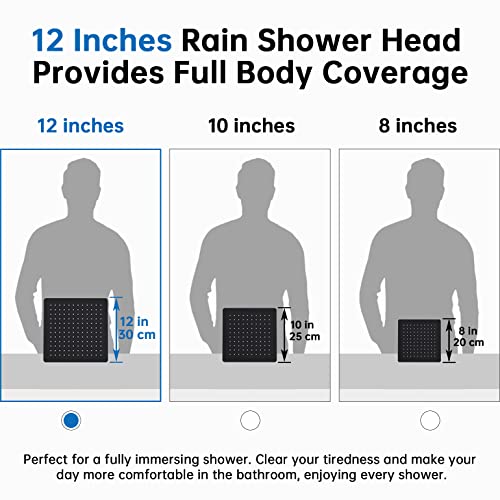 G-Promise Matte Black All Metal Rainfall & Handheld Shower Combo
