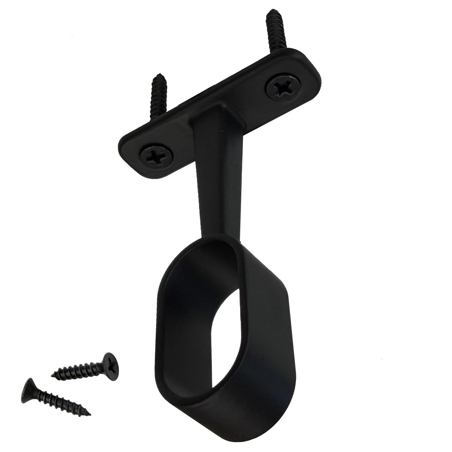 Snapklik.com : Oval Closet Rod Middle Support Black 4 Pack