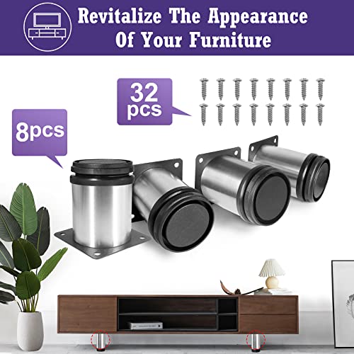 Snapklik.com : Masendelk 2.5 Inch Metal Furniture Legs Stainless Steel ...