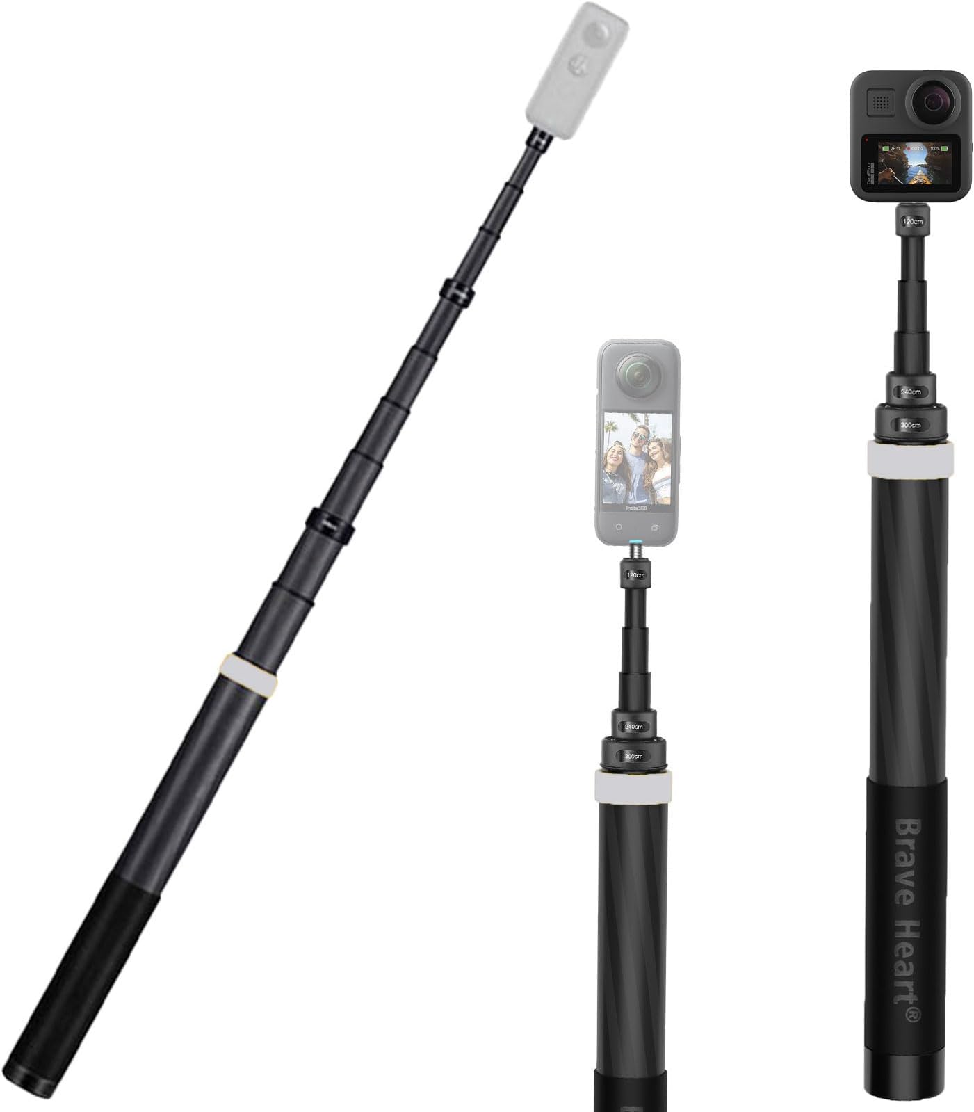 Amazon.com: Insta360 3m 9.8ft Extended Edition Selfie Stick for X3 ONE X2, ONE R, ONE X, ONE ...