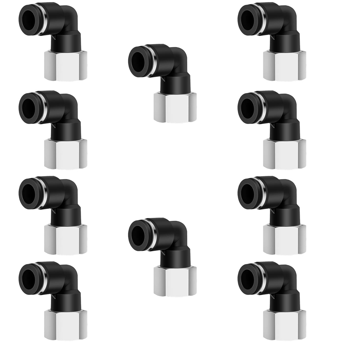 Snapklik.com : Jienk 10PCS Pneumatic Female Elbow 1/4" Tube OD X 1/8 ...