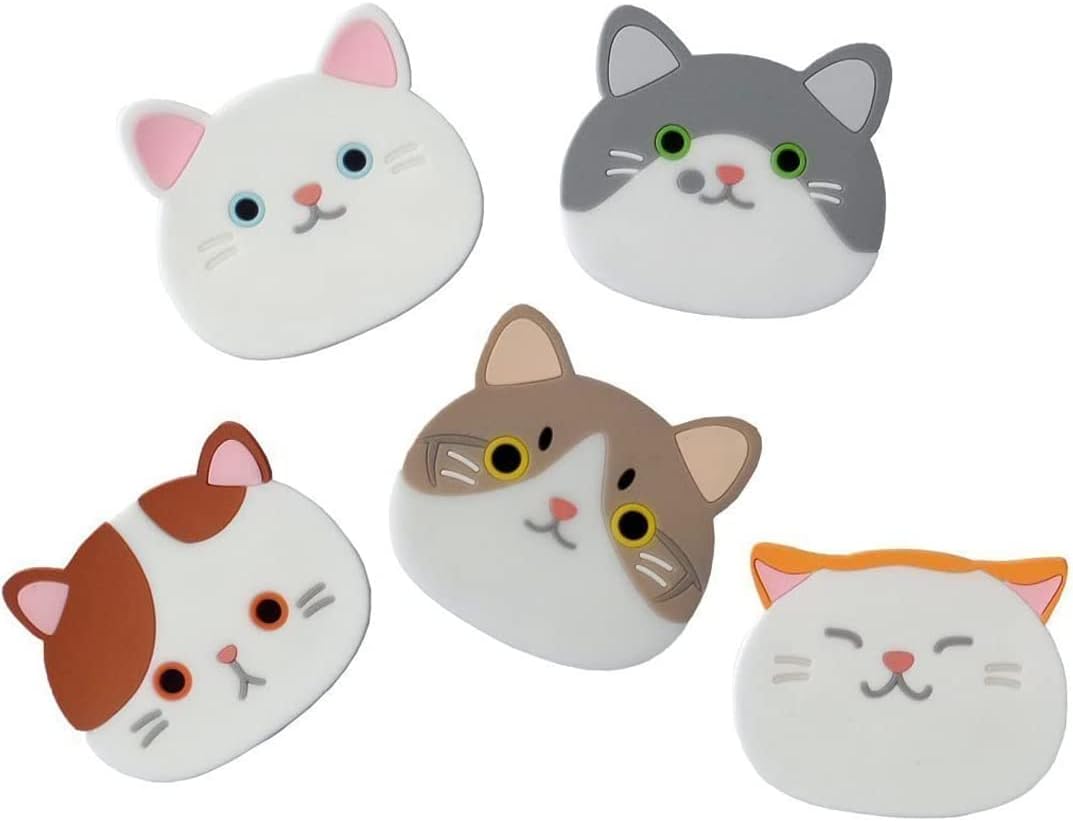 Amazon.com: Hoffnugshween Cute Cat Cup Colorful Mats Silicone Rubber ...