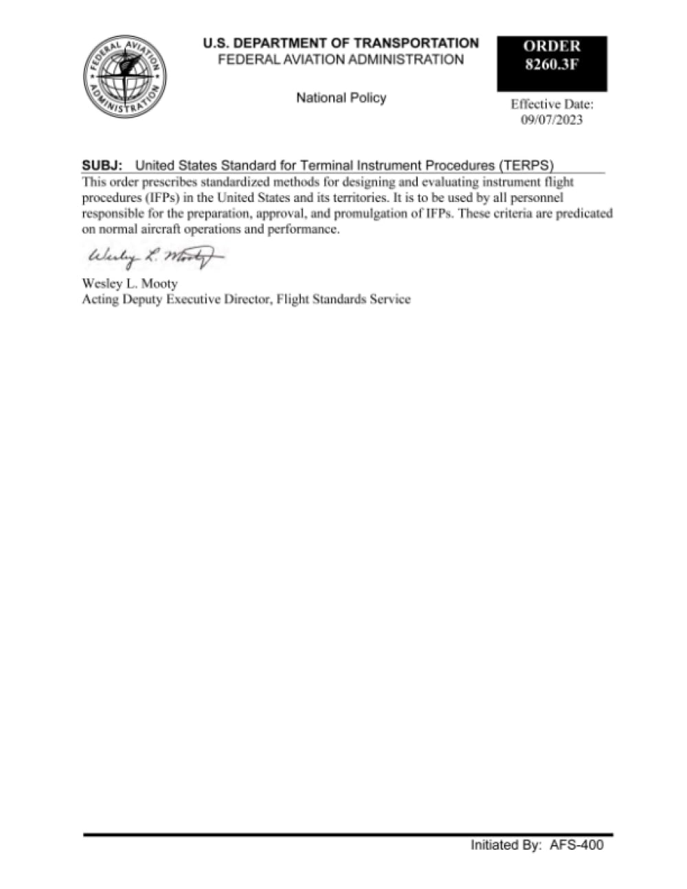 United States Standard for Terminal Instrument Procedures (TERPS ...